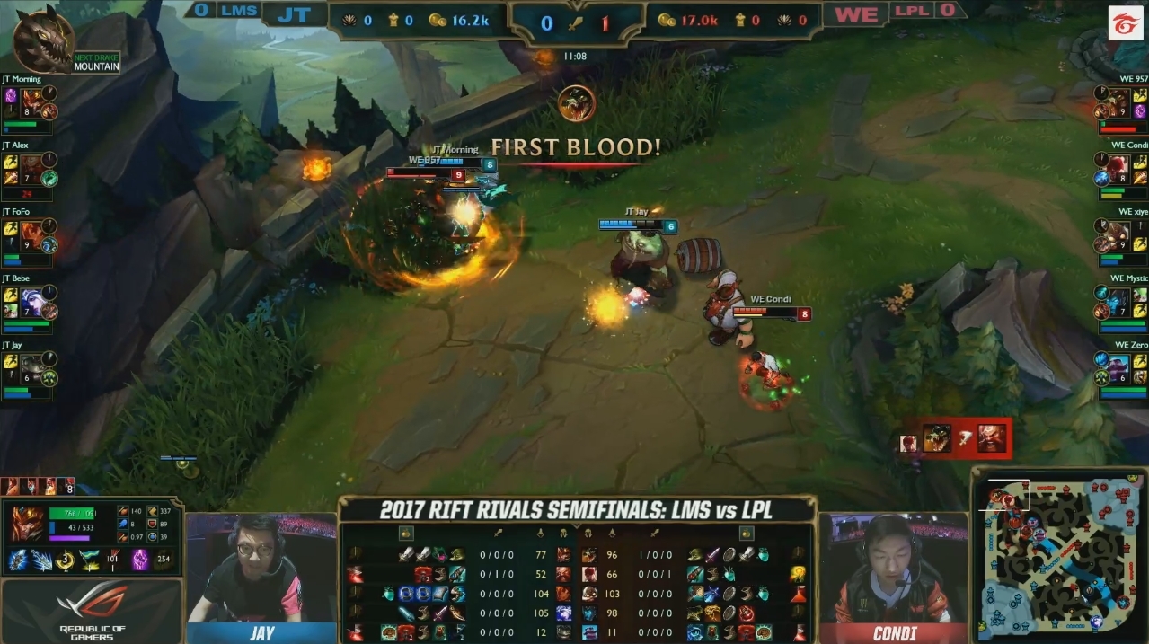 《英雄聯盟》亞洲對抗賽Day3，LPL首戰開胡，WE先馳得點勝JT | 4Gamers